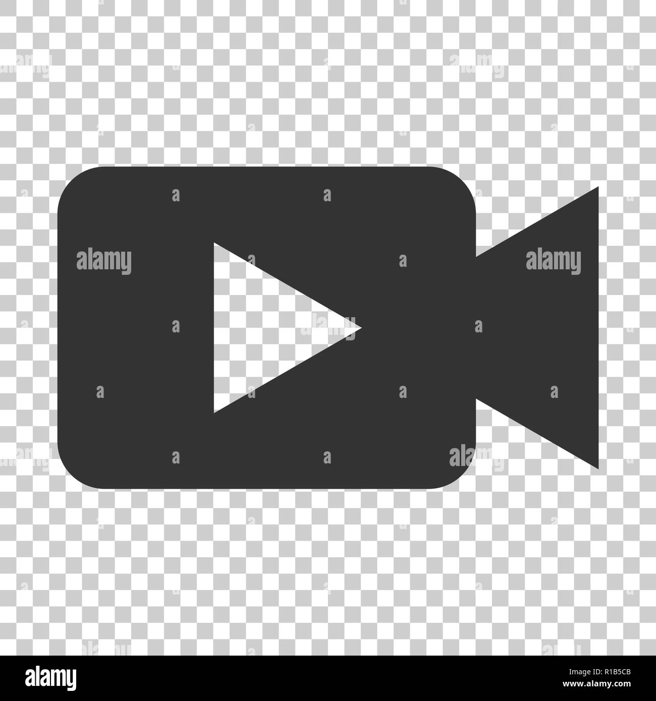 Video camera icon in flat style. Movie play vector illustration on ...
