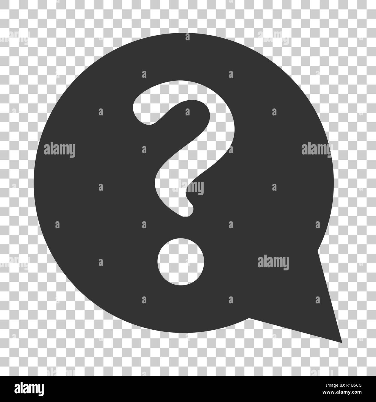 Question mark icon in flat style. Discussion speech bubble vector ...
