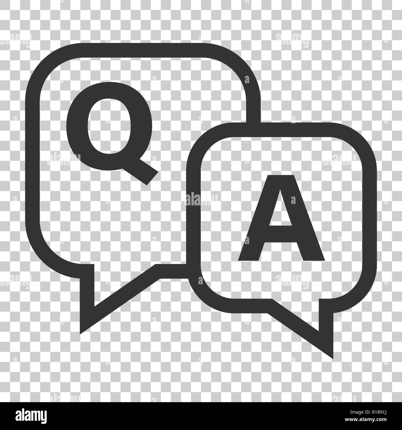 Question and answer icon in flat style. Discussion speech bubble vector ...