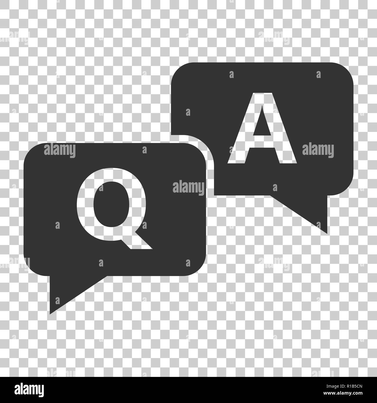 Question and answer icon in flat style. Discussion speech bubble vector ...