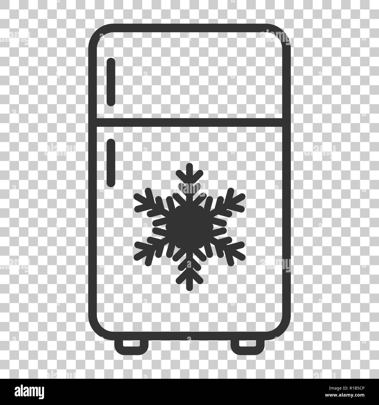 Fridge refrigerator icon in flat style. Freezer container vector ...