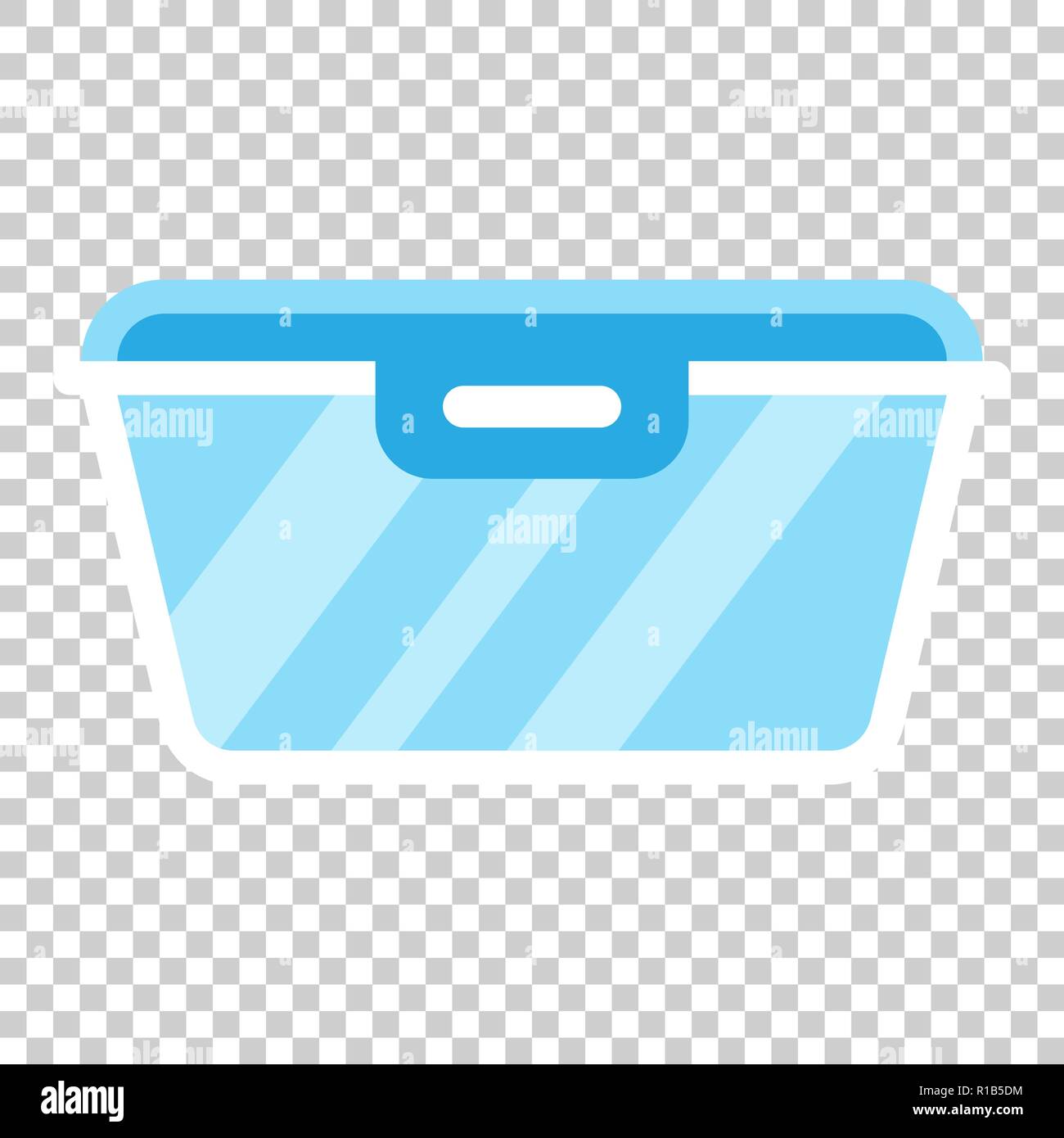 Food container icon in flat style. Kitchen bowl vector illustration on ...