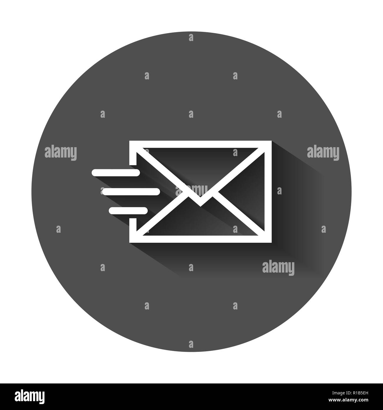 Mail envelope icon in flat style. Email message vector illustration ...