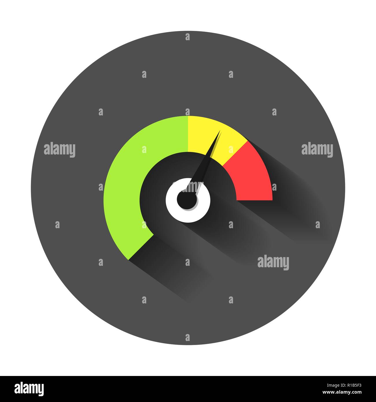 Meter dashboard icon in flat style. Credit score indicator level vector ...