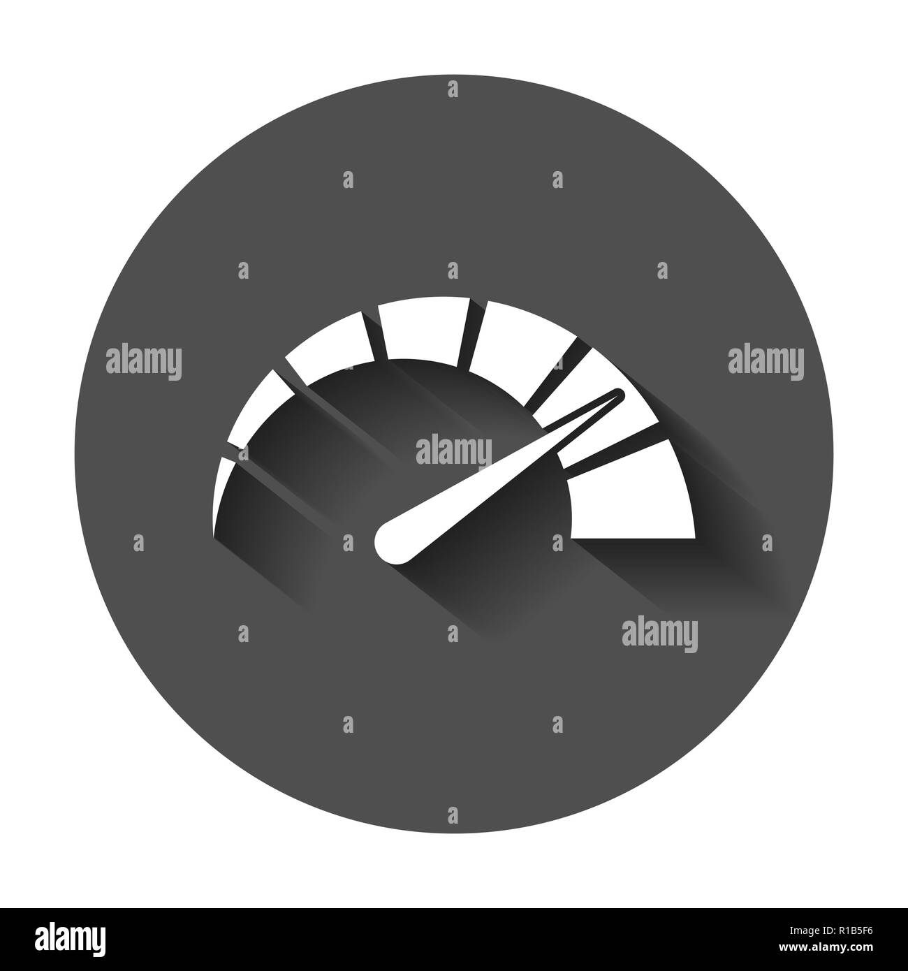 Meter dashboard icon in flat style. Credit score indicator level vector ...