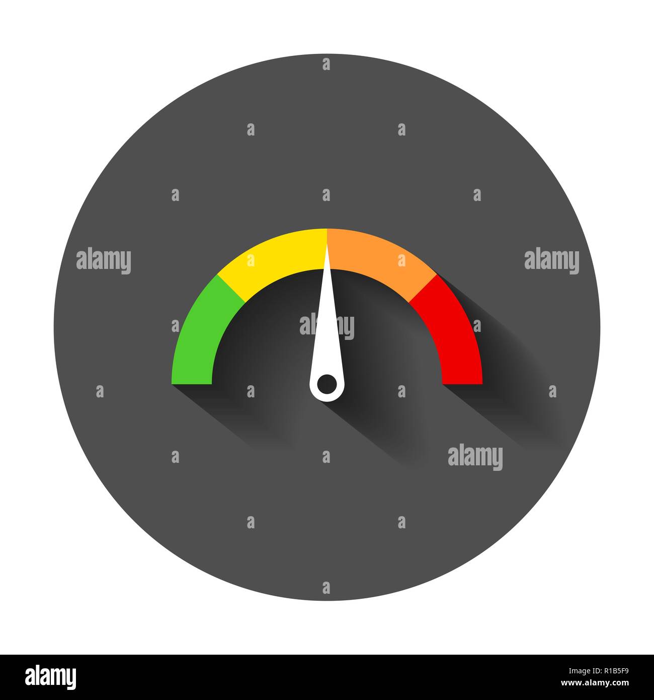 Meter dashboard icon in flat style. Credit score indicator level vector ...