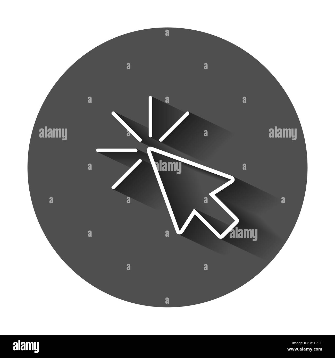 Computer mouse cursor icon in flat style. Arrow cursor vector ...