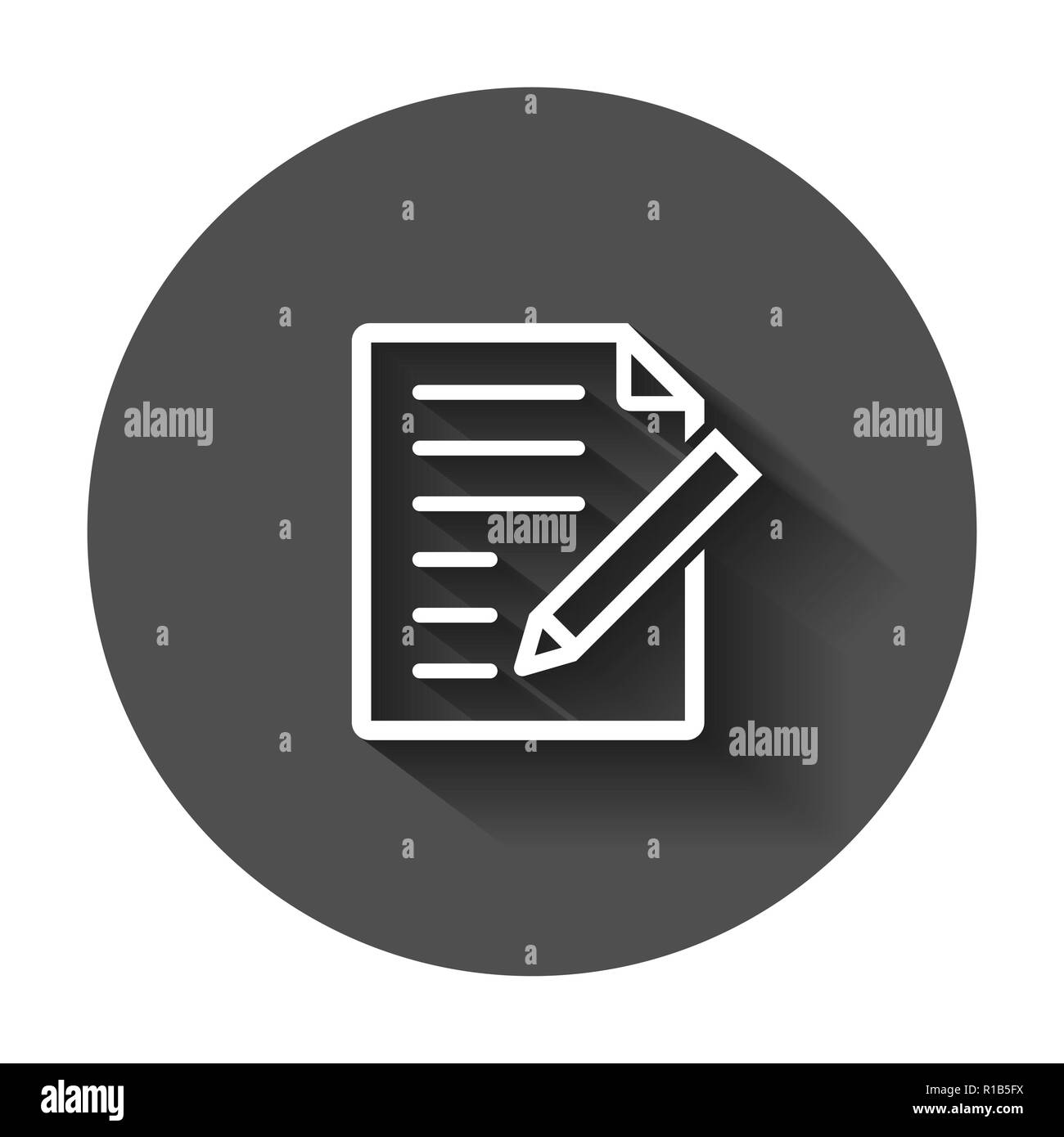 Document note icon in flat style. Paper sheet vector illustration with ...