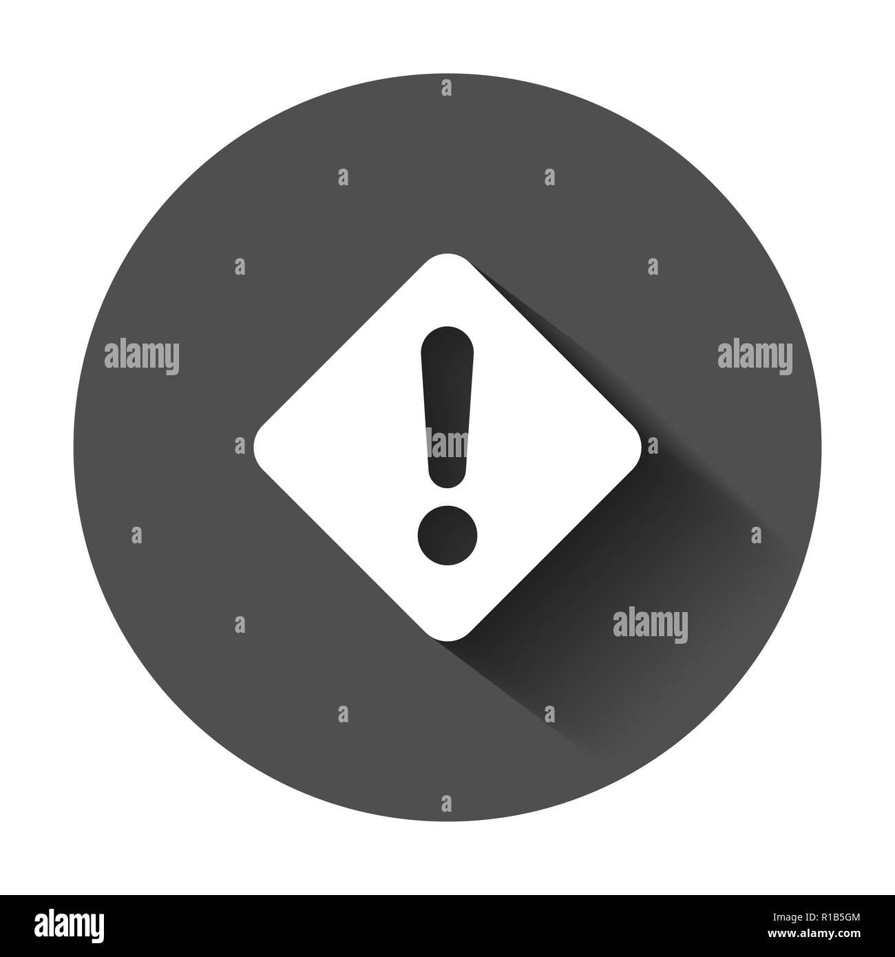Exclamation mark icon in flat style. Danger alarm vector illustration ...