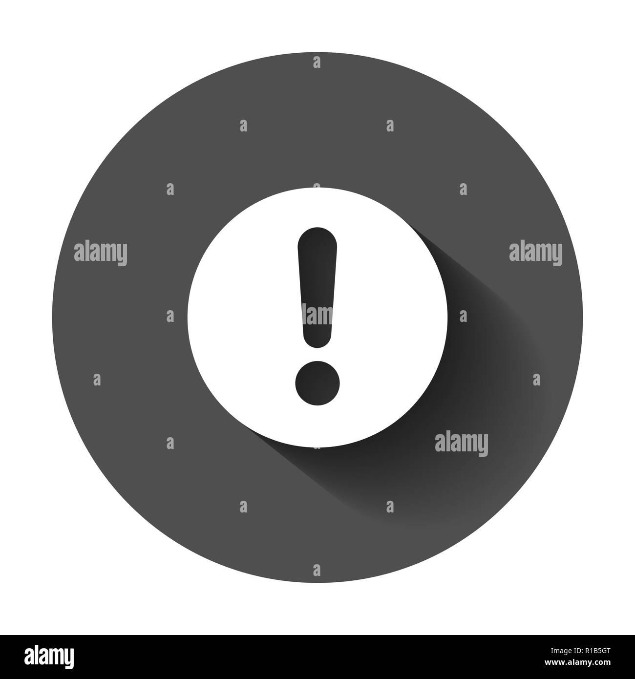 Exclamation mark icon in flat style. Danger alarm vector illustration ...
