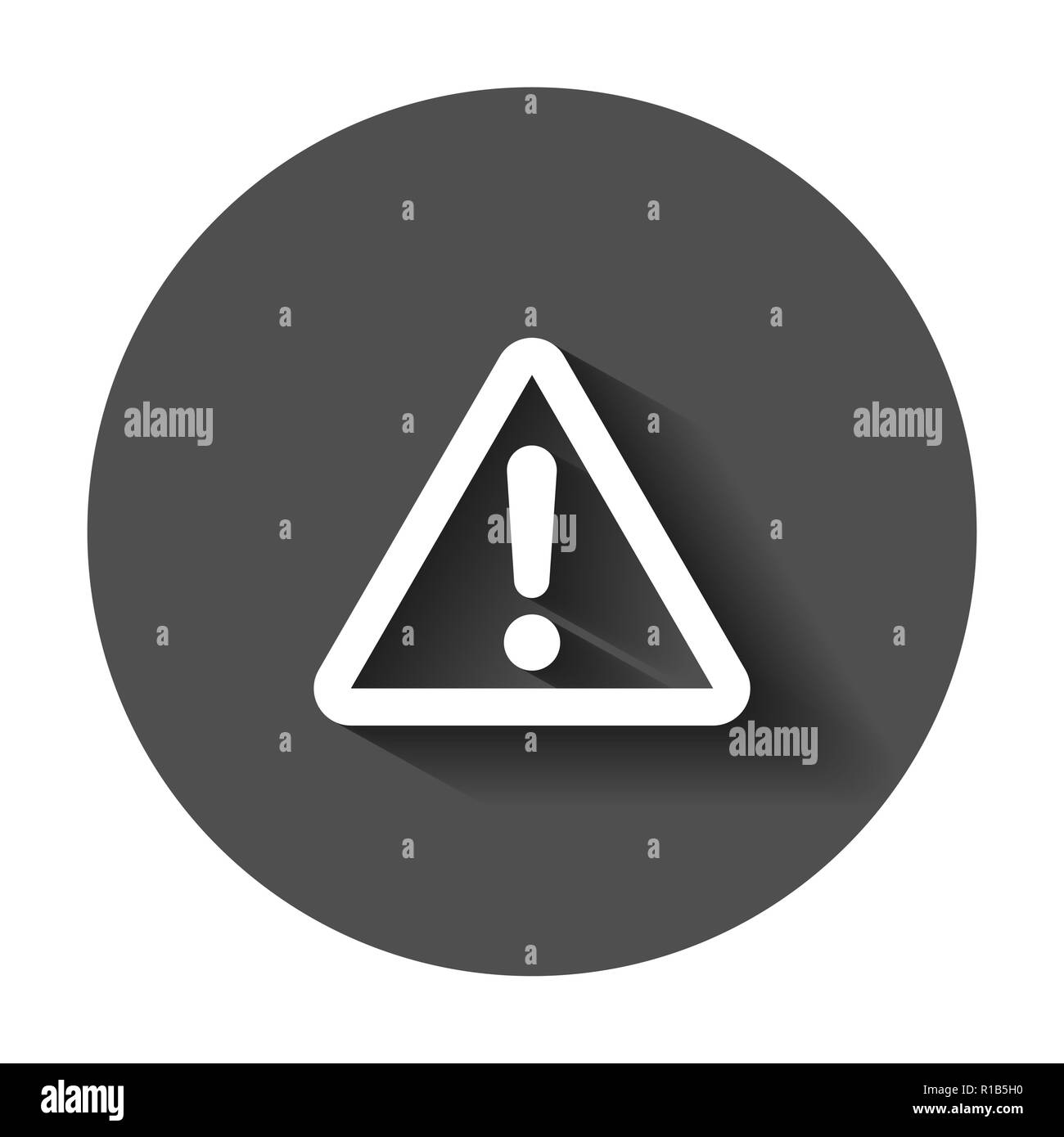 Exclamation mark icon in flat style. Danger alarm vector illustration ...