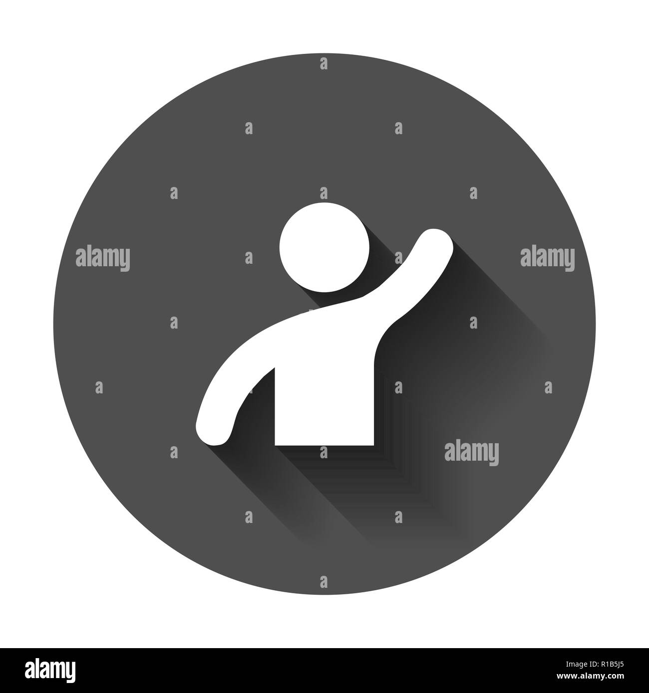 People greeting with hand up icon in flat style. Person gesture vector ...