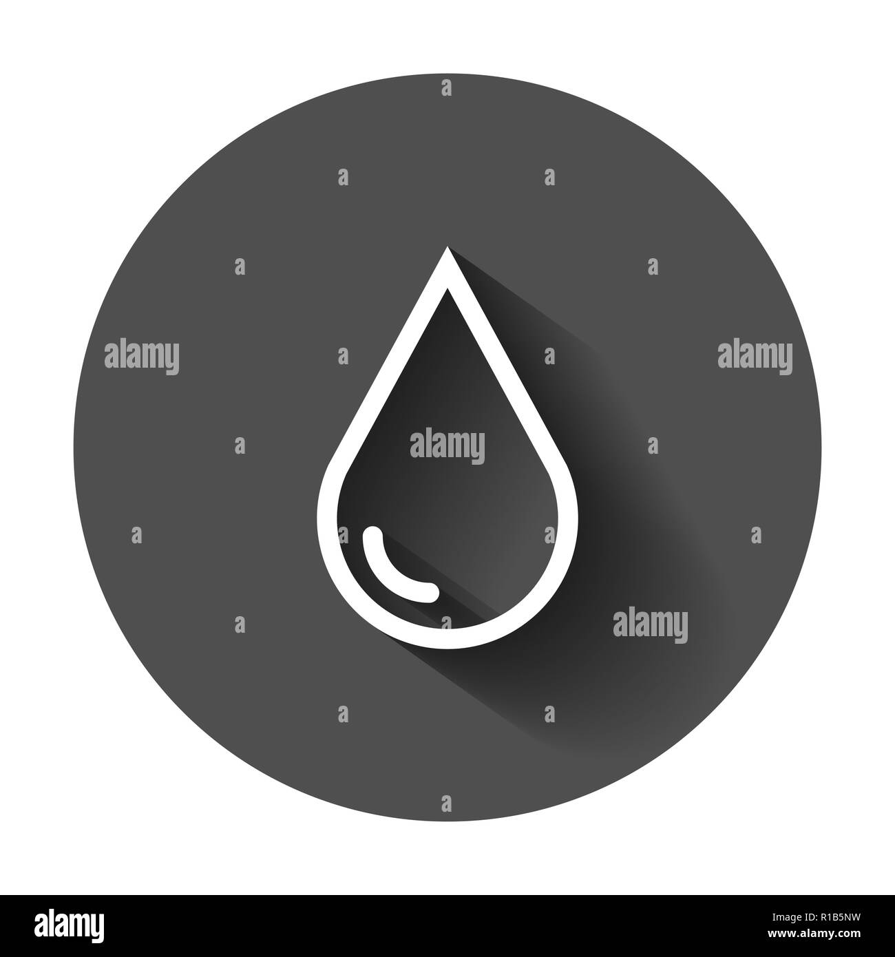 Water drop icon in flat style. Raindrop vector illustration with long ...