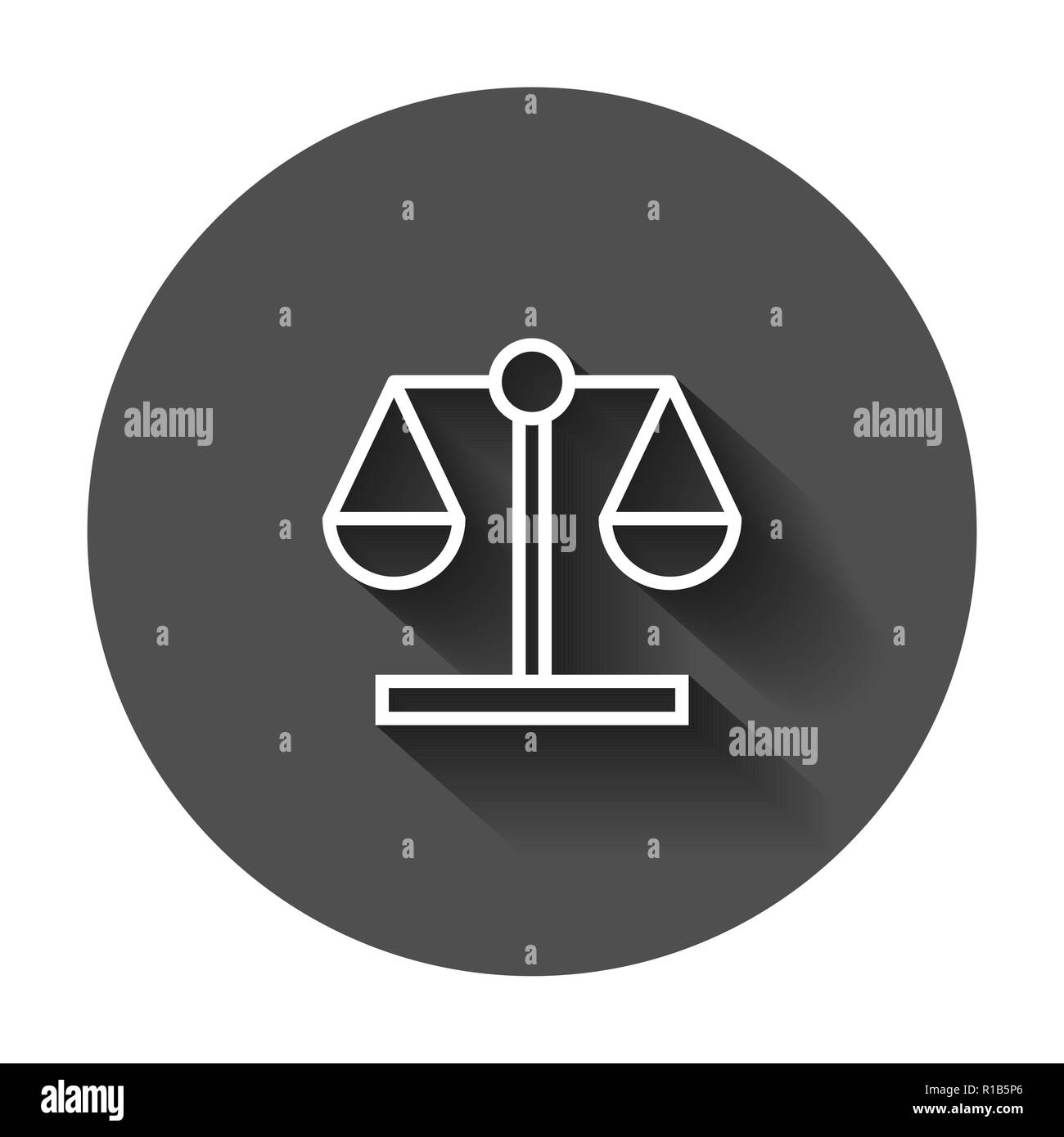 Scale comparison icon in flat style. Balance weight vector illustration ...