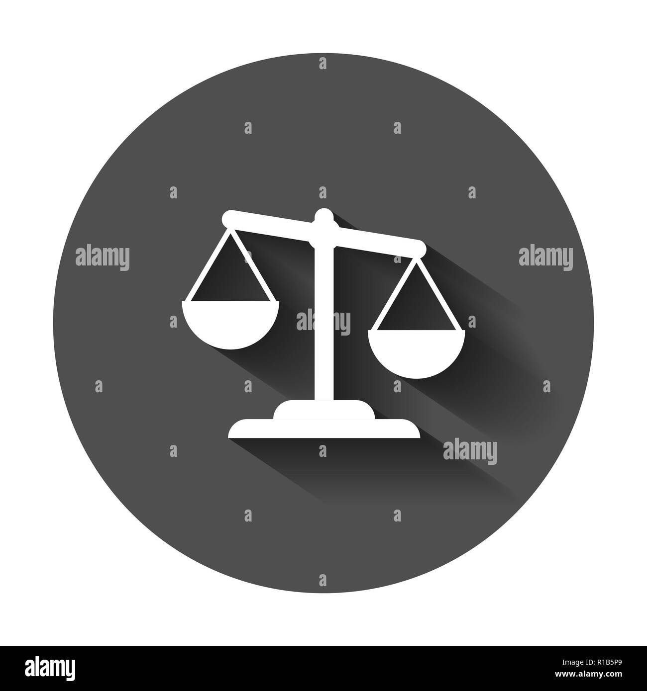 Scale comparison icon in flat style. Balance weight vector illustration ...