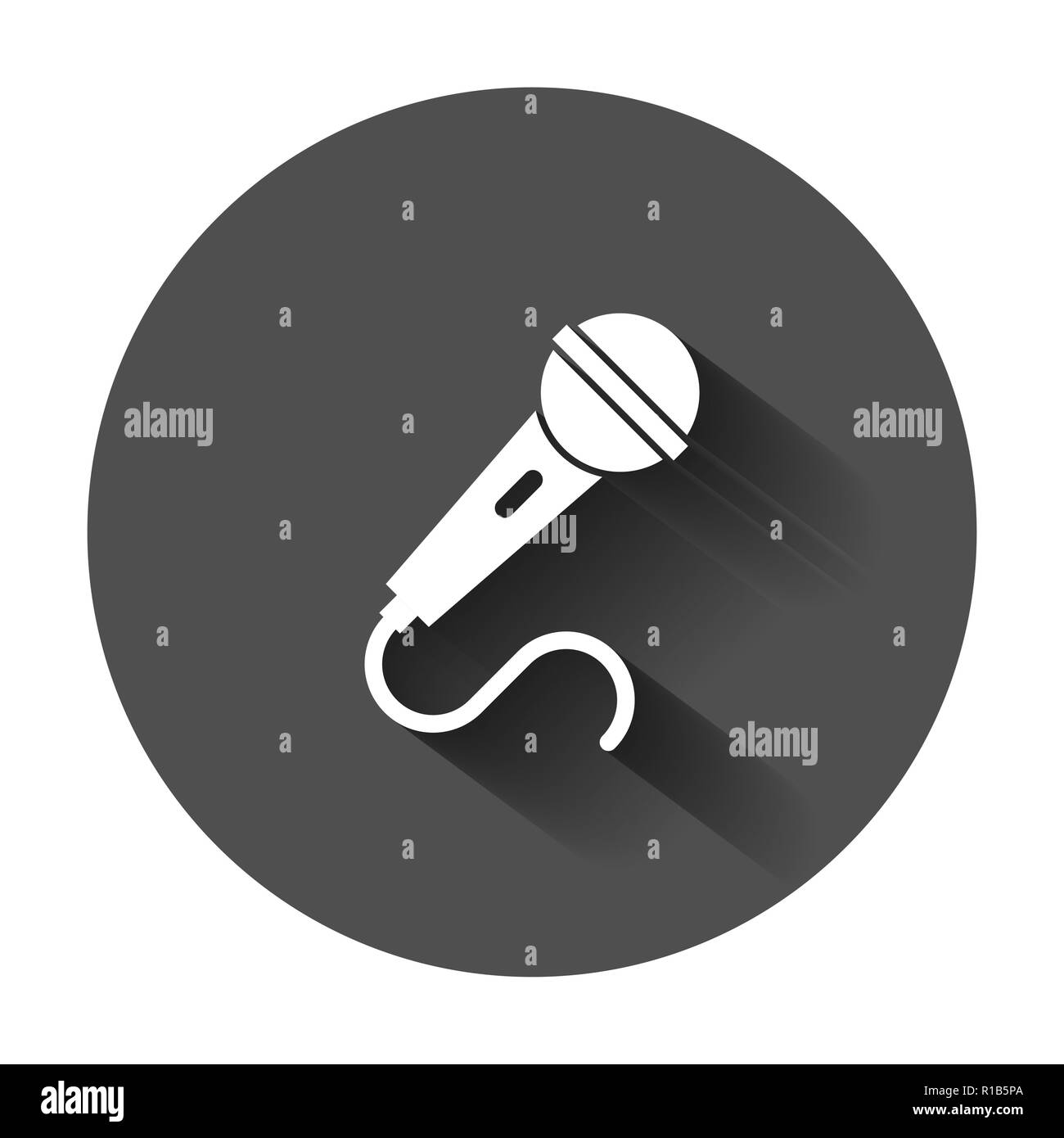 Microphone icon in flat style. Mic broadcast vector illustration with ...