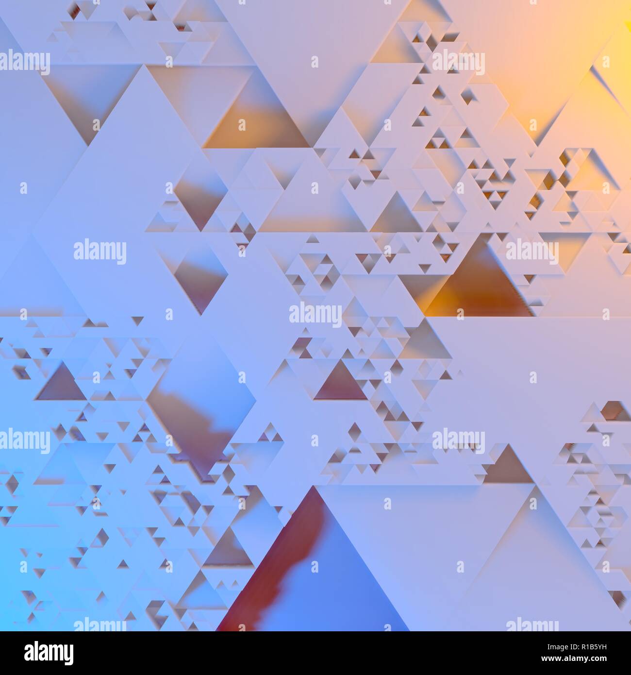 Abstract Irregular Futuristic architectural pattern, triangles 3d ...