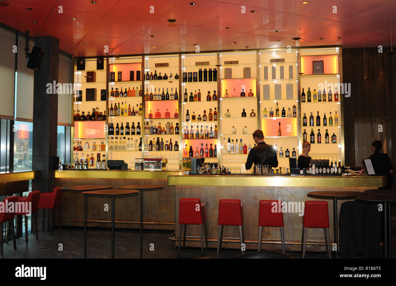 The Bar of the Panorama-Restaurant "Clouds" in the Swiss Prime Tower ...