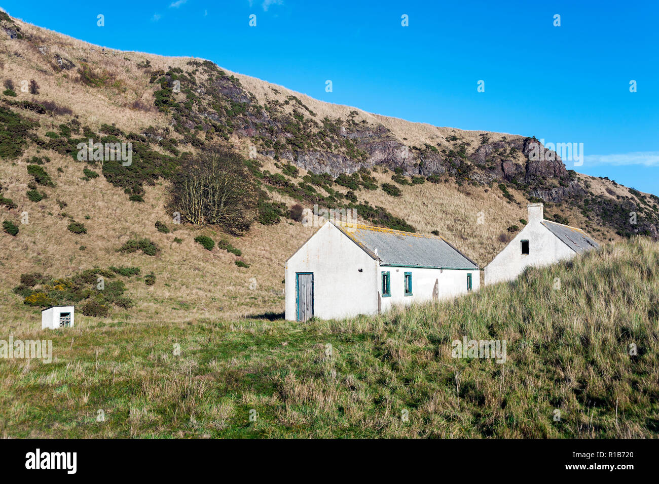 Abandoned salmon netting buildings following cessation of salmon ...