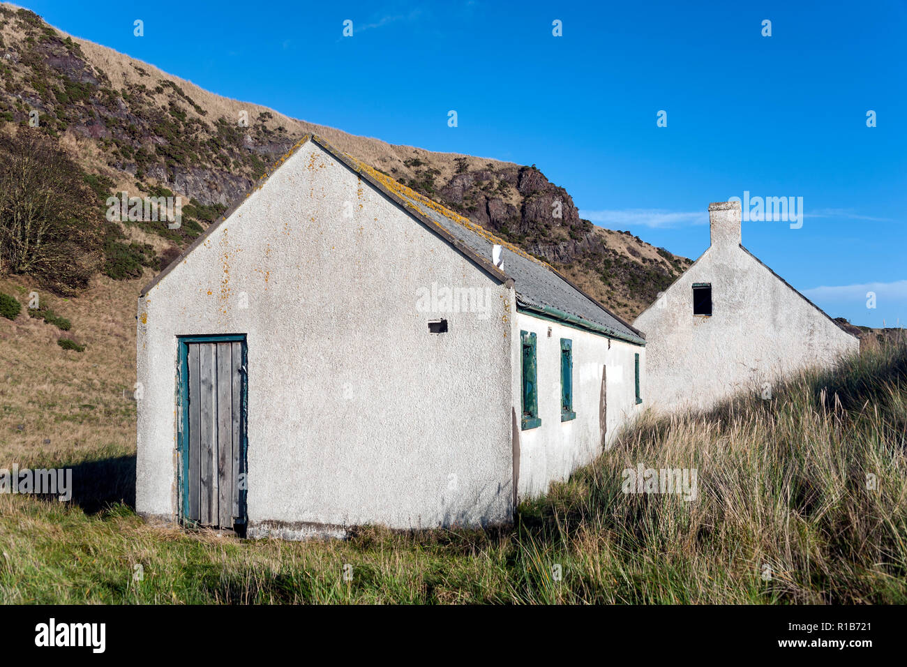 Abandoned salmon netting buildings following cessation of salmon ...