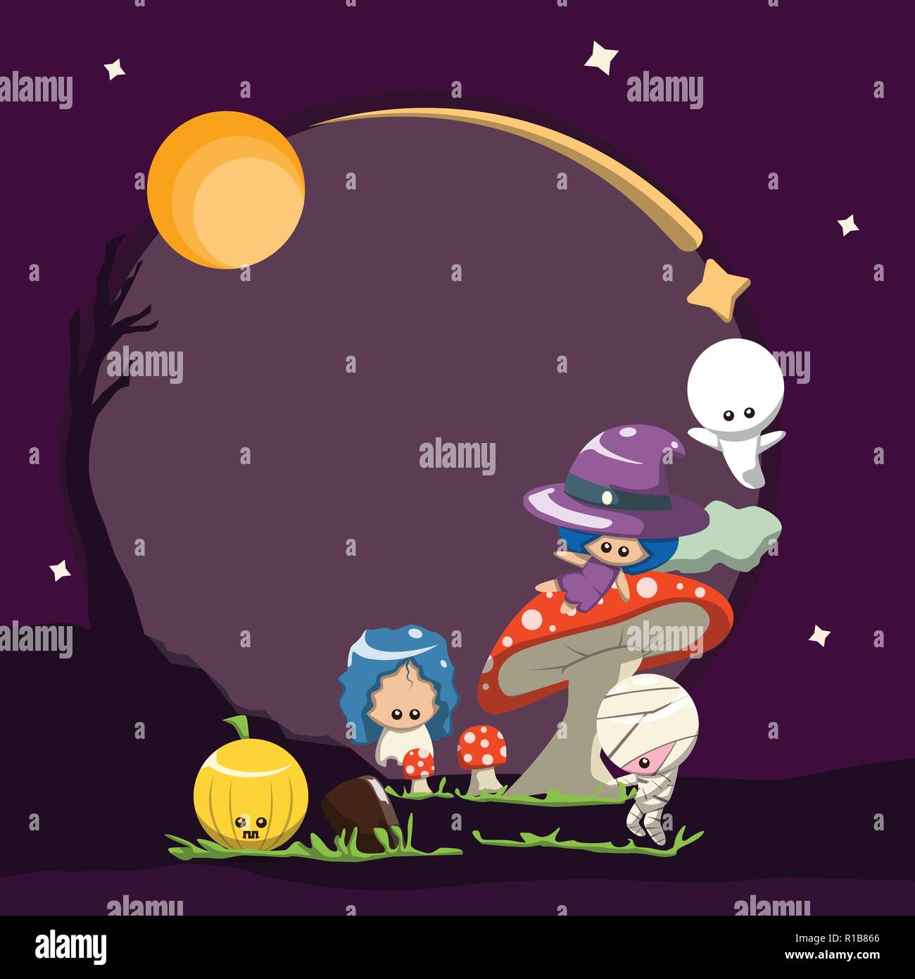 The halloween cute character frame Stock Vector Image & Art - Alamy
