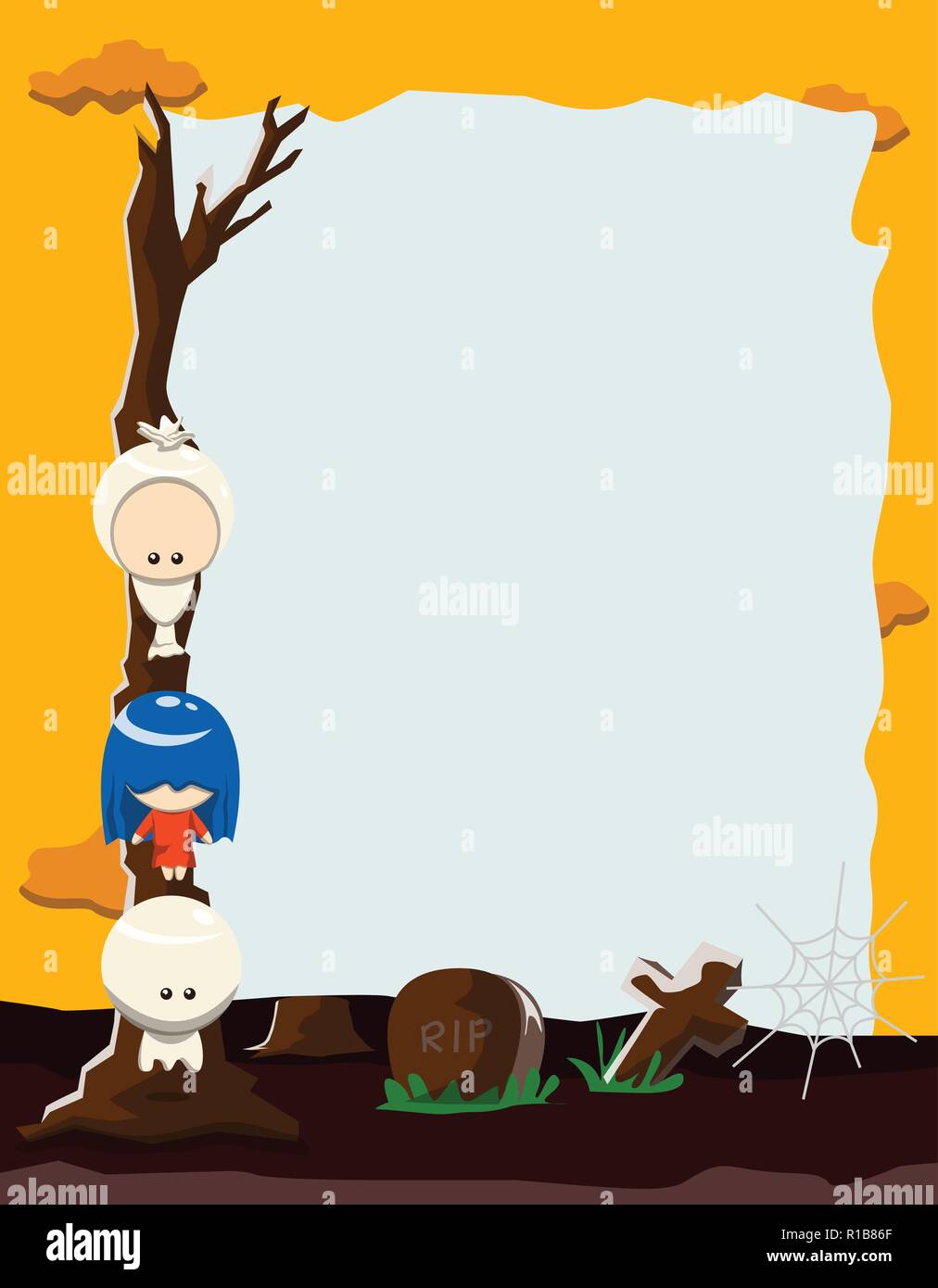 The halloween cute character frame Stock Vector Image & Art - Alamy