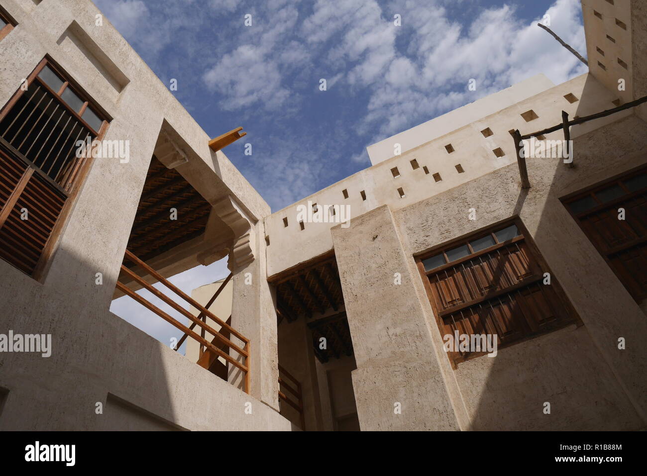 View from the interior courtyard of the Al Alawi House, located on the ...