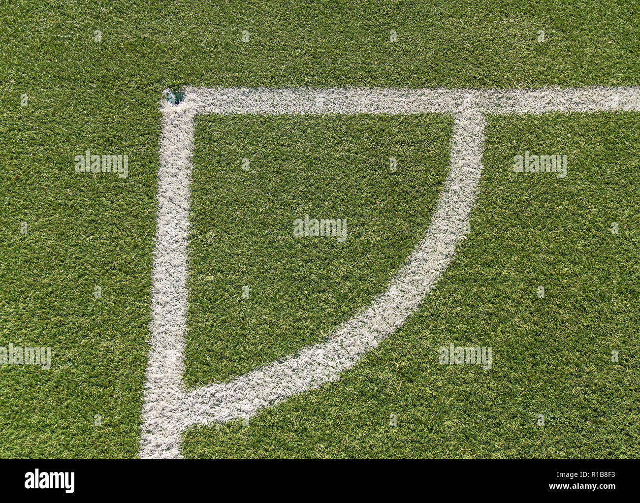 Closeup of football soccer field. White lines Stock Photo - Alamy