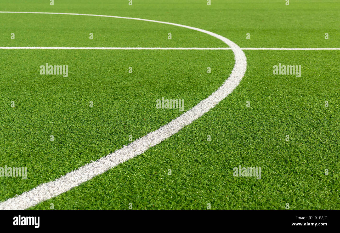 Closeup of football soccer field. White lines Stock Photo - Alamy
