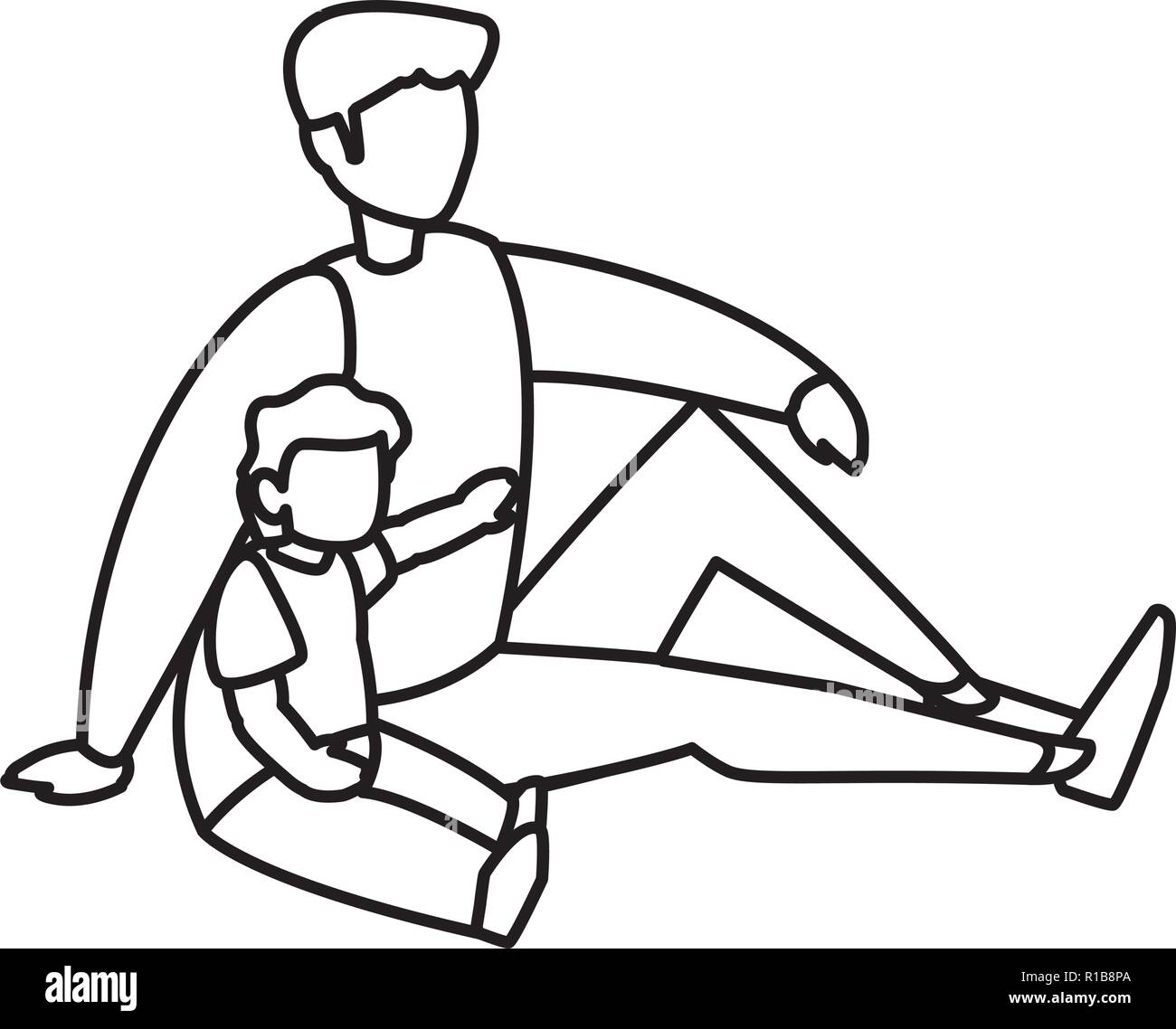 father with his son over white background, vector illustration Stock ...