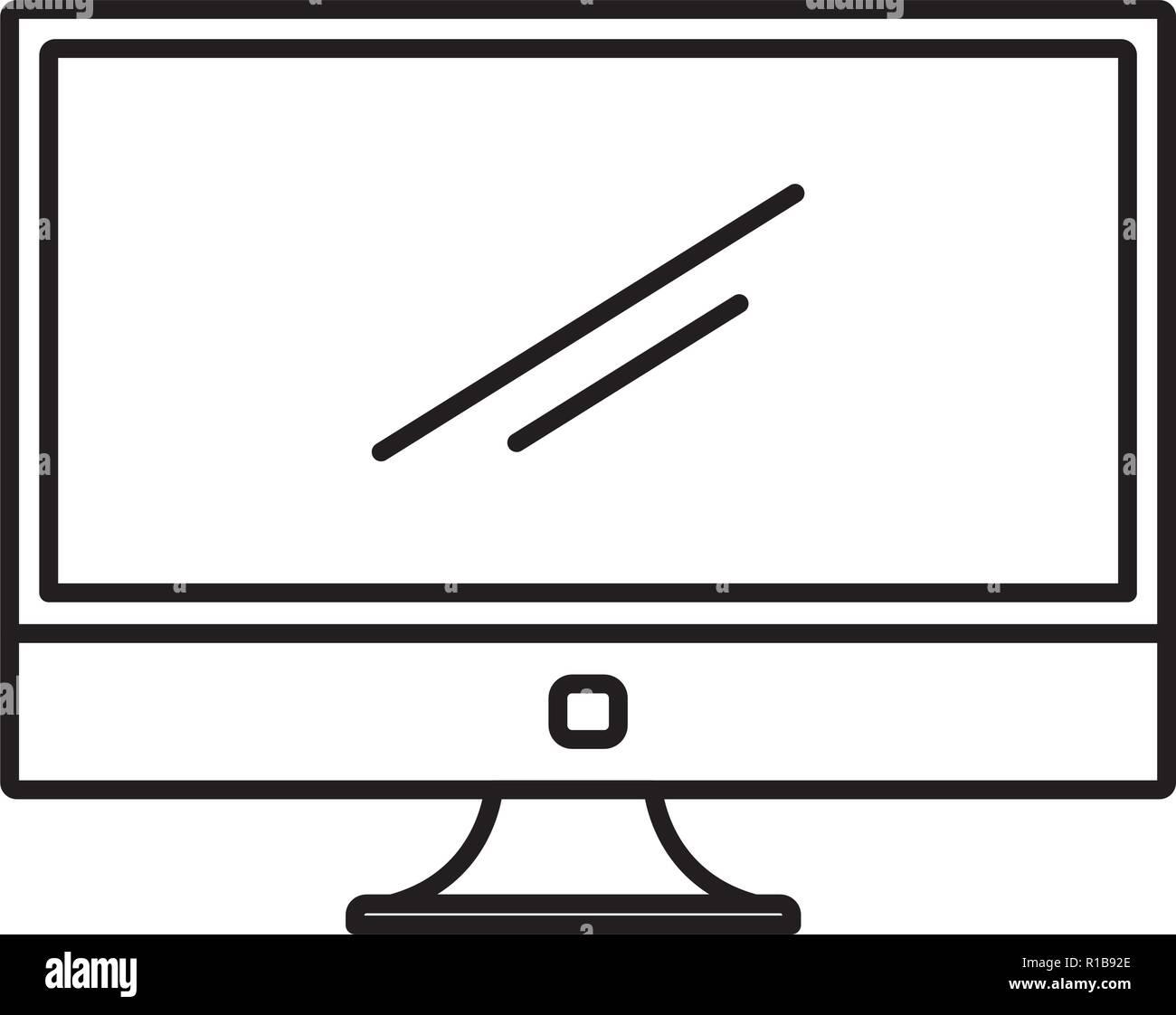 computer monitor icon over white background, vector illustration Stock ...