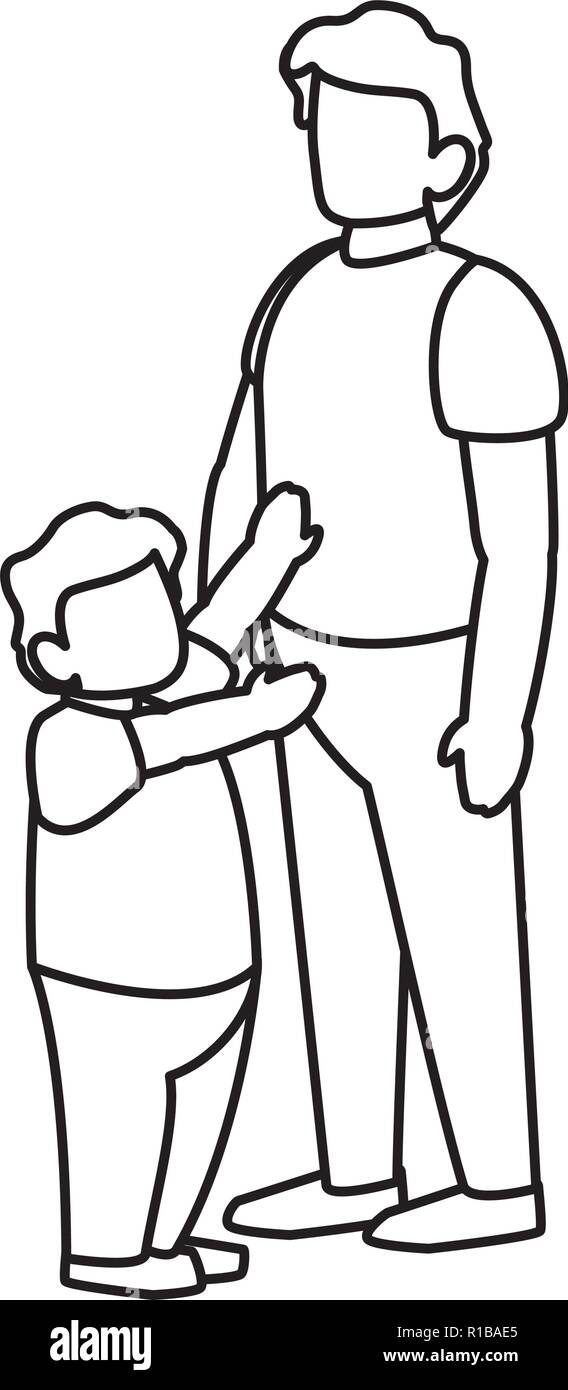 father with his son over white background, vector illustration Stock ...