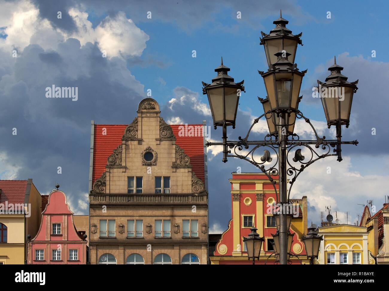 Old buildings in Wroclaw, cloudy weather Stock Photo - Alamy