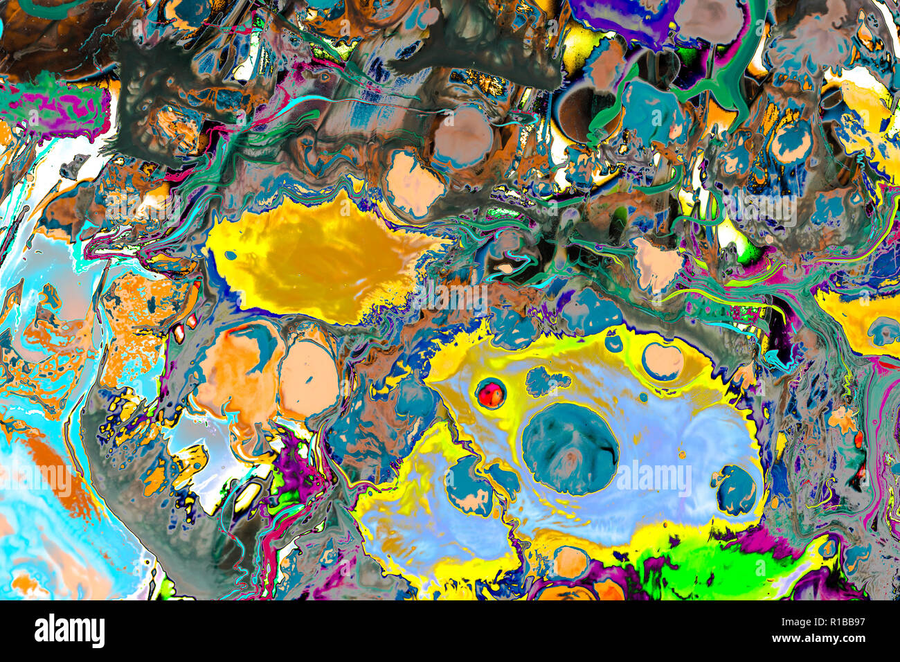 Traditional Ottoman Turkish abstract marbling art patterns as ...