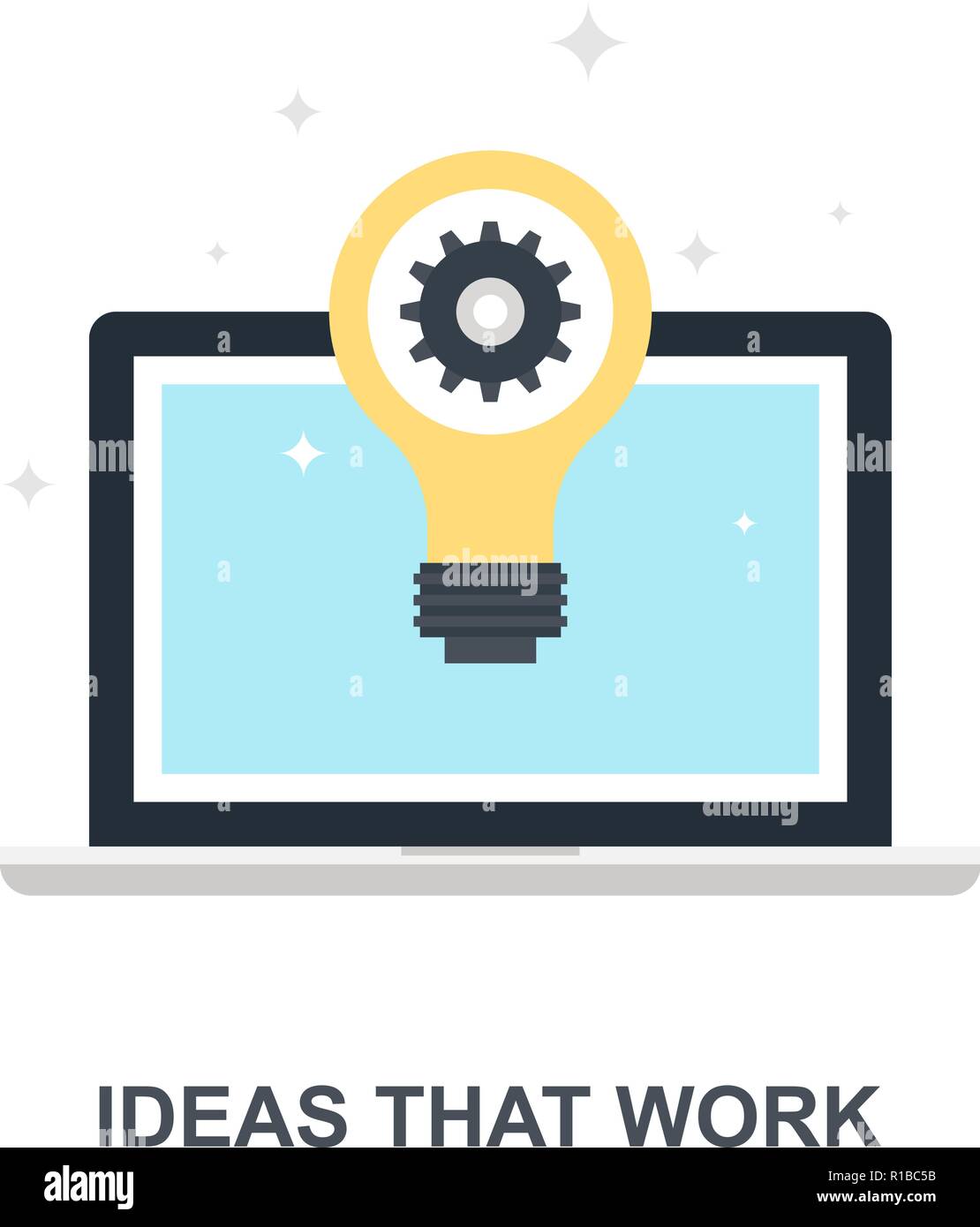 Vector illustration of ideas that work flat design concept Stock Vector ...