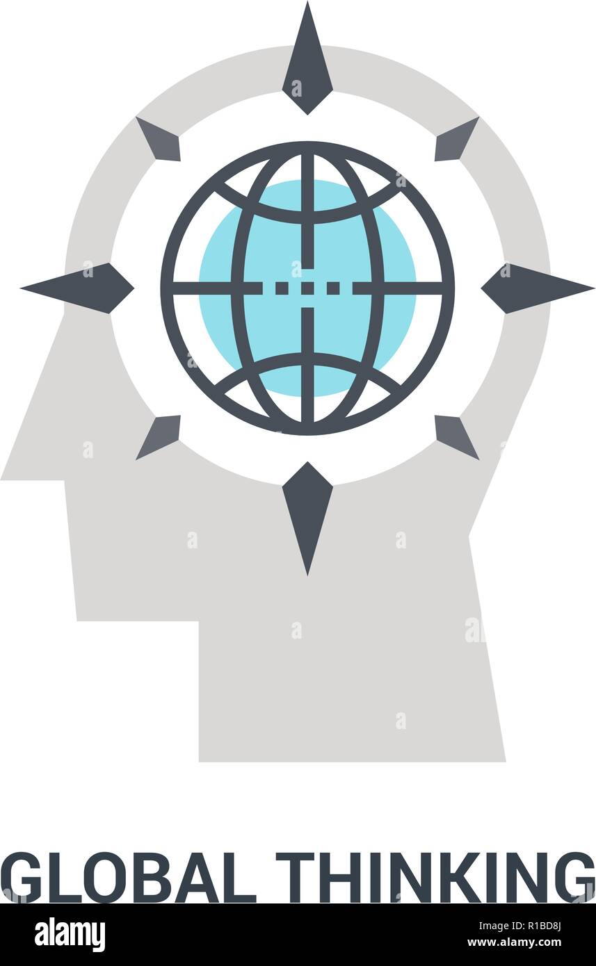 global thinking icon concept Stock Vector Image & Art - Alamy