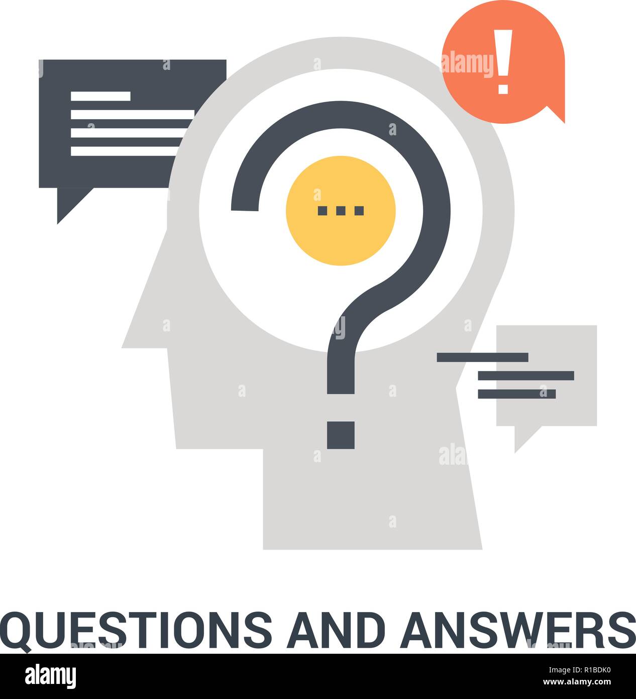 Questions answers abstract illustration Stock Vector Images - Alamy