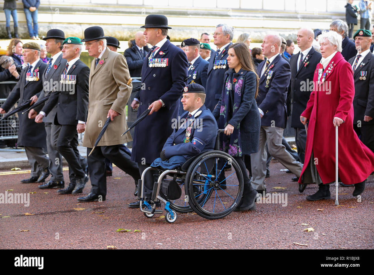 Westminster. London, UK. 11th Nov, 2018. War veterans take part in the ...