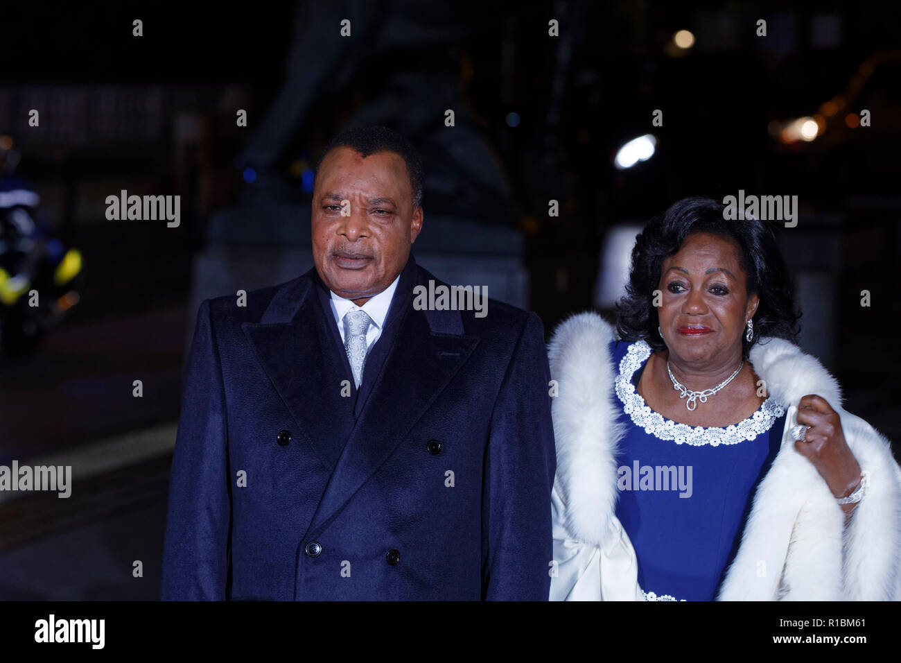 Paris, France. 10th Nov, 2018. Arrival of Congo President Denis Sassou ...