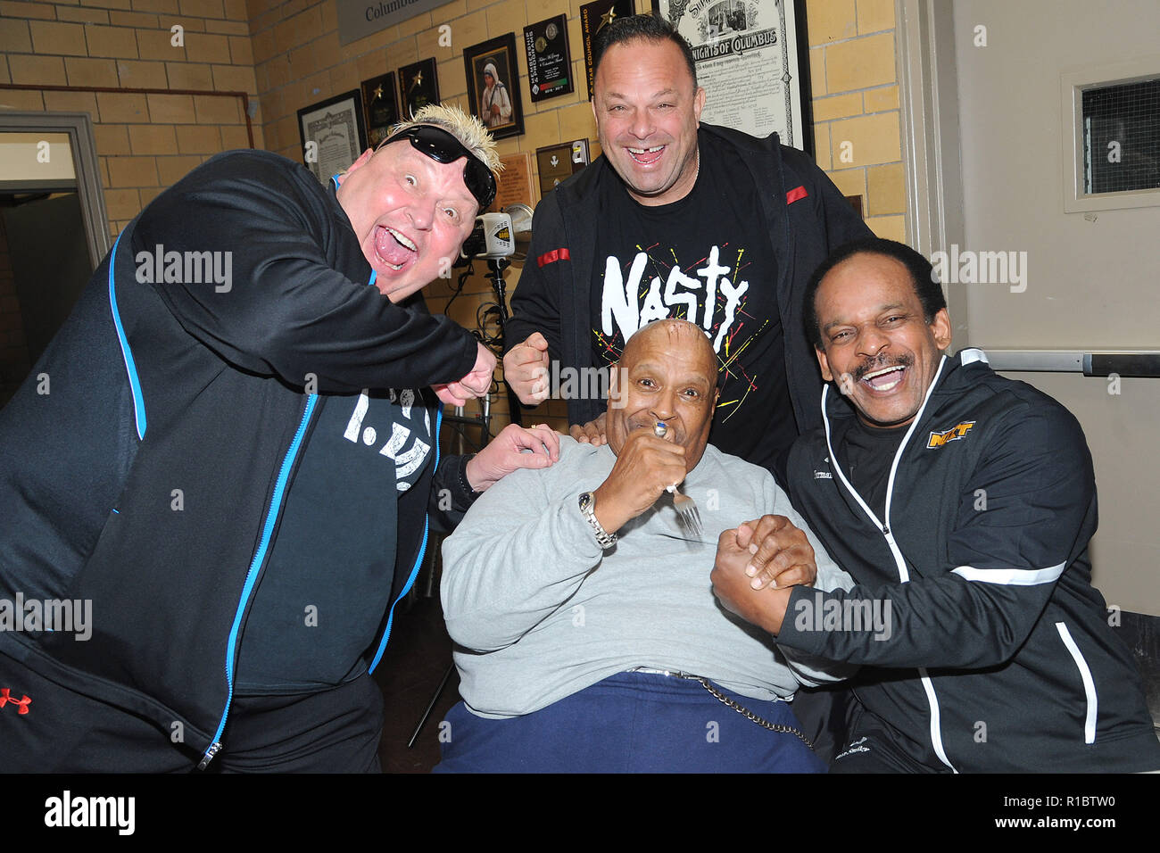 NEW YORK, NY - NOVEMBER 10: Brian Knobbs, Abdullah the Butcher, Jerry ...