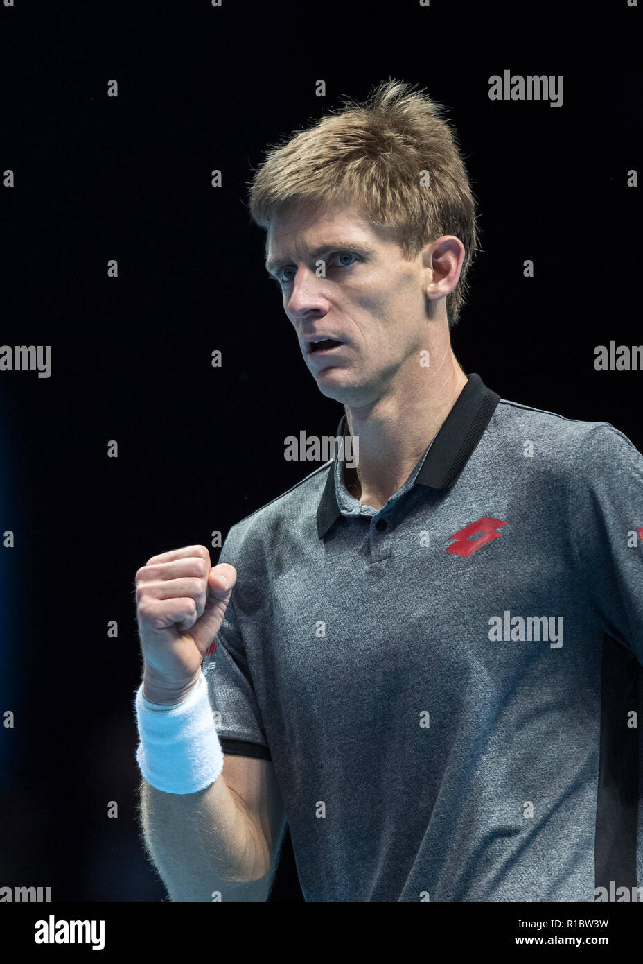 London, UK. 11th Nov 2018. Kevin Anderson (South Africa) celebrates a ...