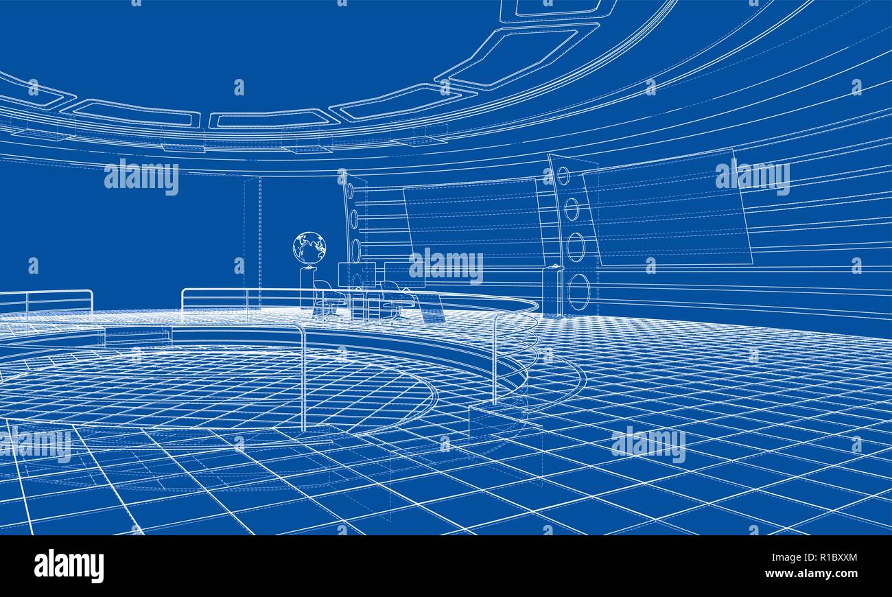 3D outline interior. Vector rendering of 3d Stock Vector Image & Art ...