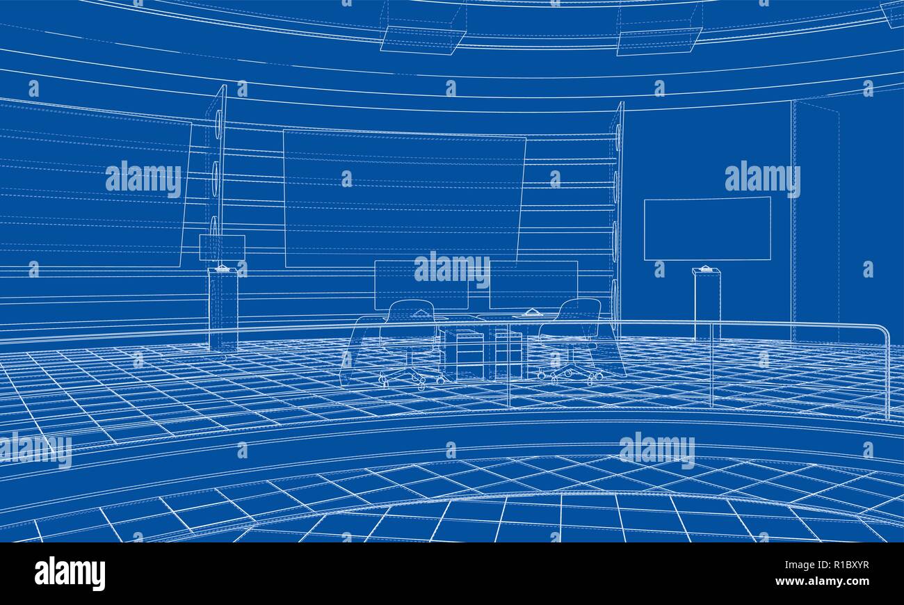 3D outline interior. Vector rendering of 3d Stock Vector Image & Art ...