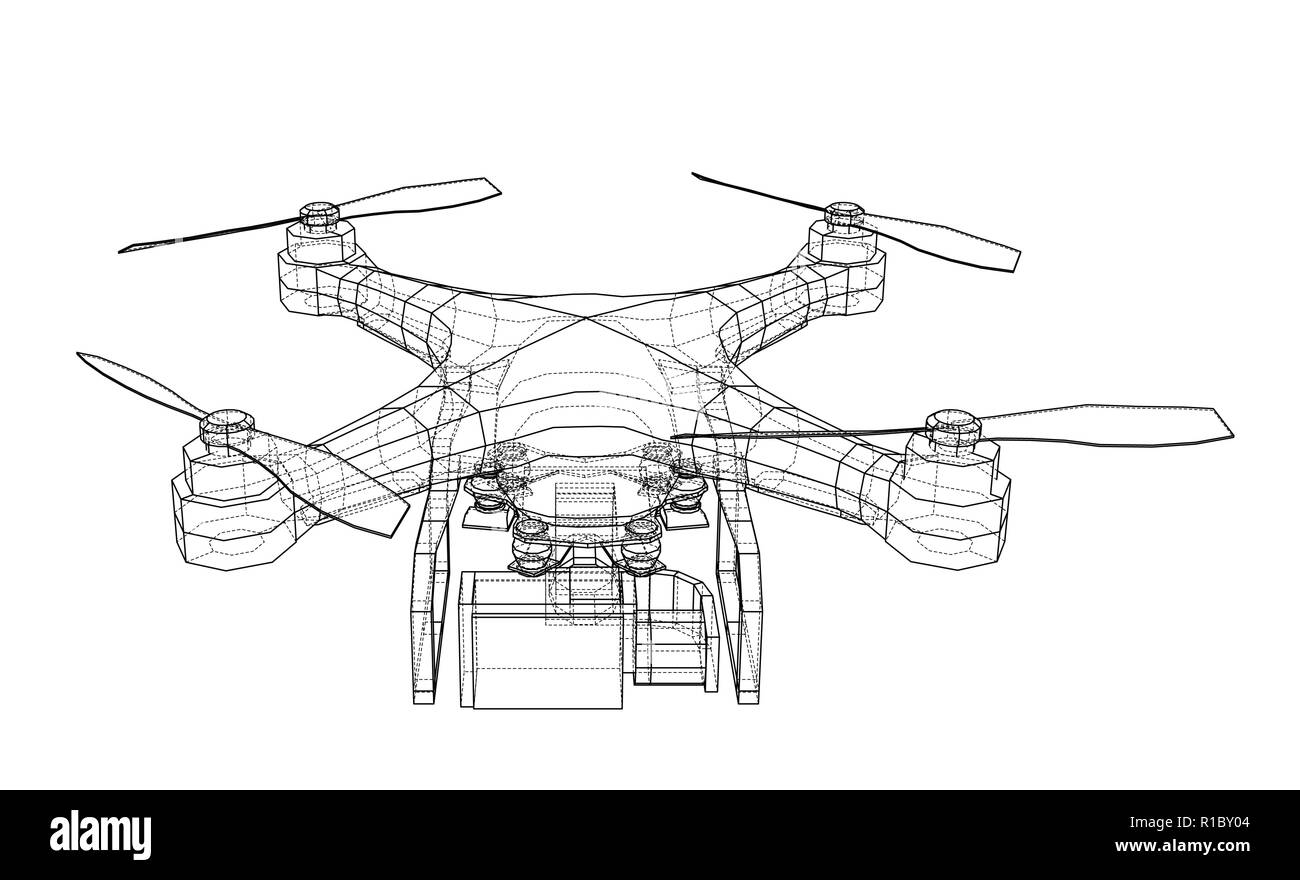 Drone concept. Vector rendering of 3d Stock Vector Image & Art - Alamy