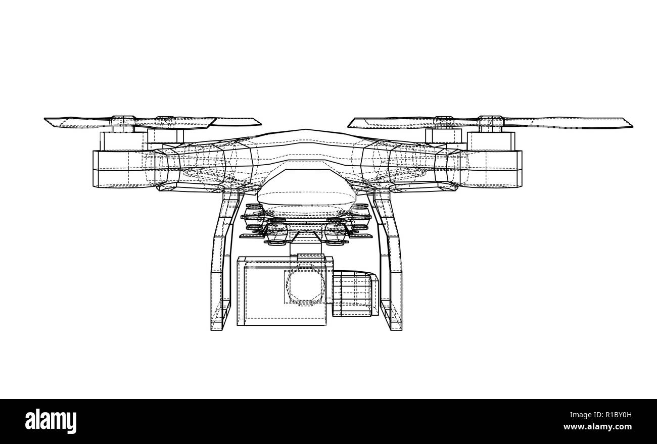 Drone concept. Vector rendering of 3d Stock Vector Image & Art - Alamy