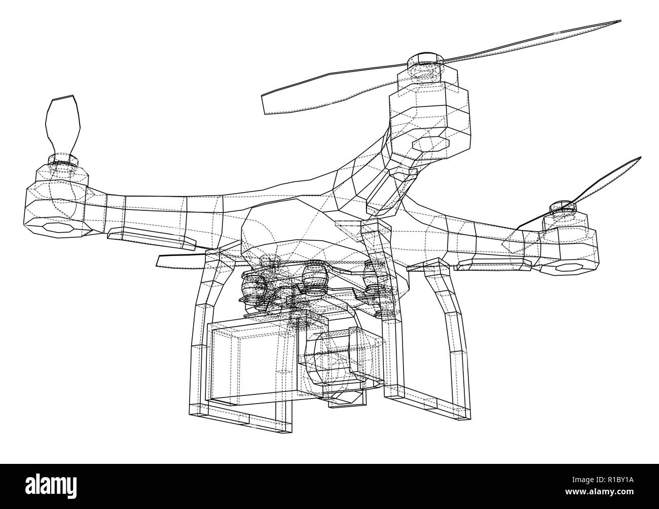 Drone concept. Vector rendering of 3d Stock Vector Image & Art - Alamy