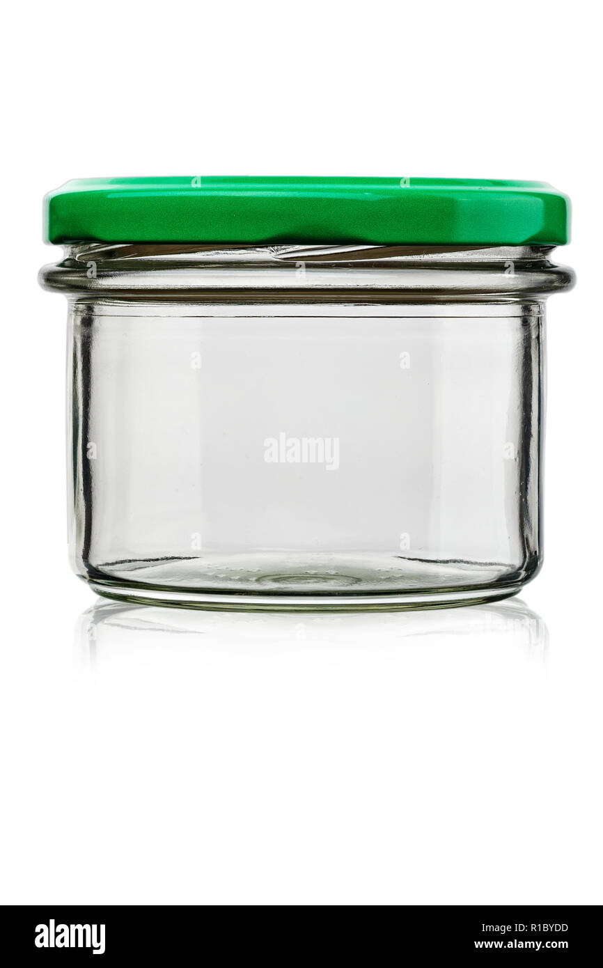 a glass jar with a lid for conservation. isolated on white background ...