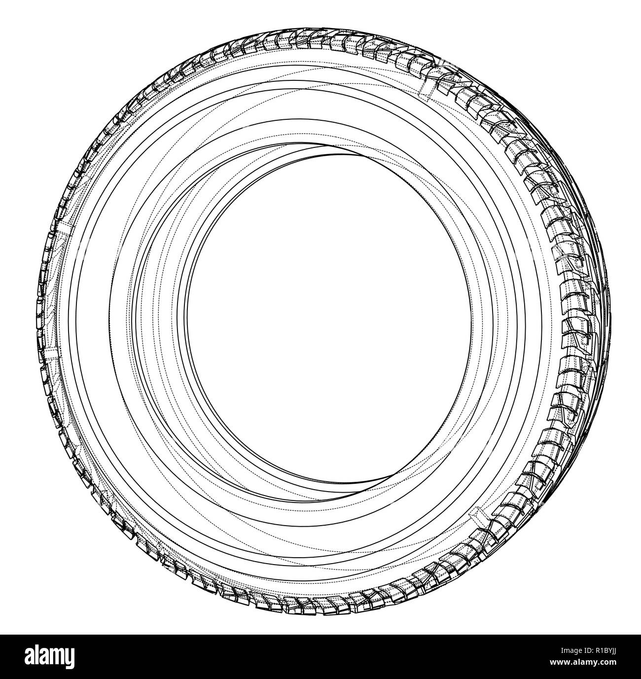 Car tire concept. Vector rendering of 3d Stock Vector Image & Art - Alamy