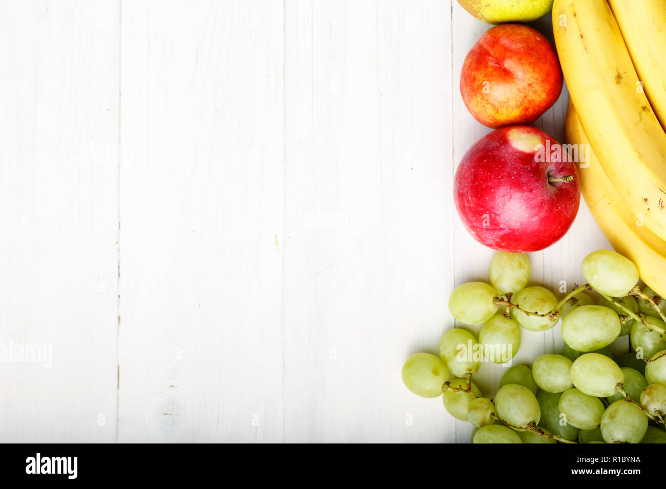different fruits background. set of sweet fruits, space for text Stock ...