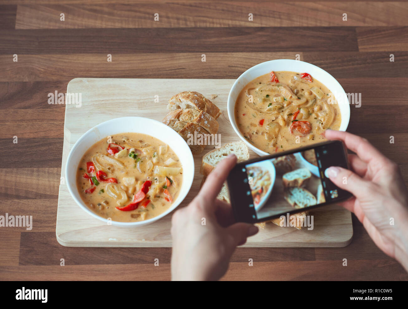 Female hands photographing fresh homemade hi-res stock photography and ...